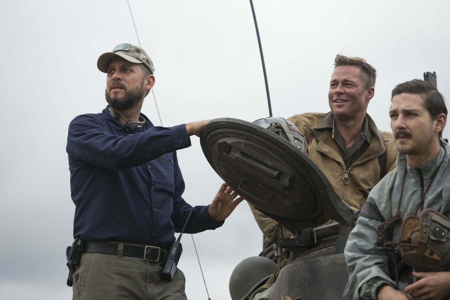 Photo de David Ayer - Fury : Photo Brad Pitt, David Ayer, Shia LaBeouf ...